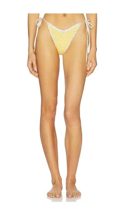 CAPITTANA Trinidad Flower Bikini Bottom - Yellow