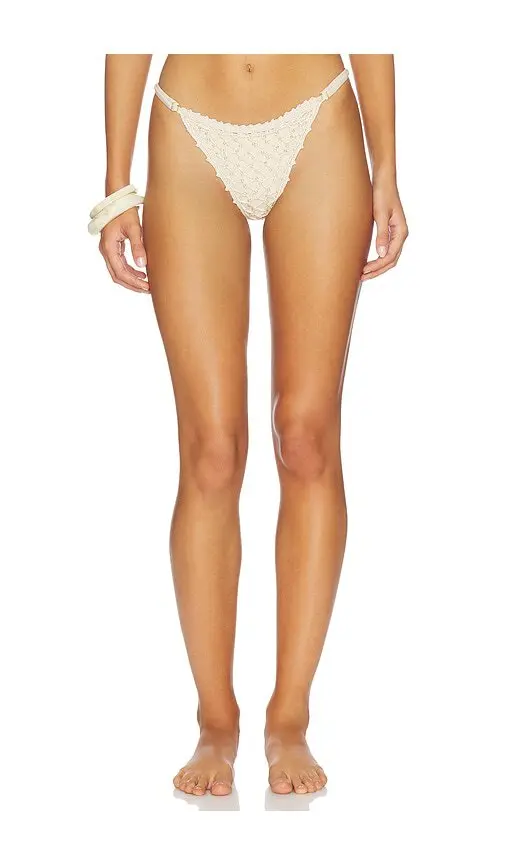 CAPITTANA Giavanna Beaded Bikini Bottom - Beige