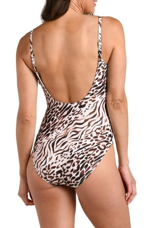La Blanca Leopard Print One-piece Swimsuit