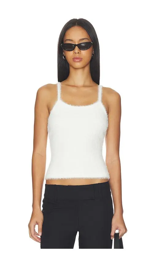 Lioness Dolce Fuzzy Knit Tank Top - Vanilla