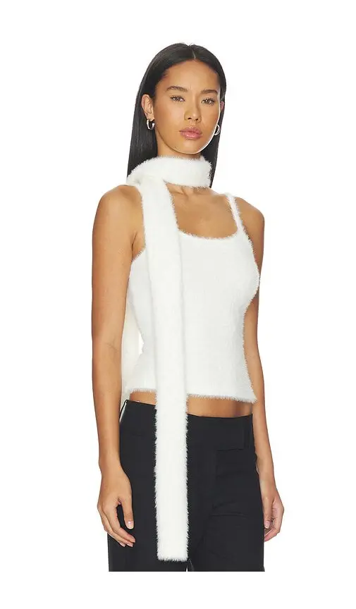 Lioness Dolce Fuzzy Knit Tank Top - Vanilla