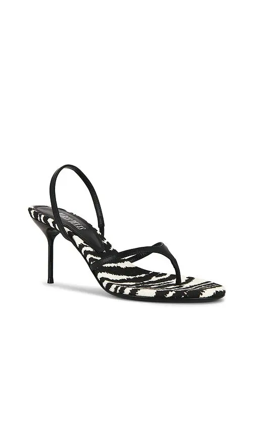 Paris Texas Lidia Thong Slingback Stiletto Sandal - White Zebra