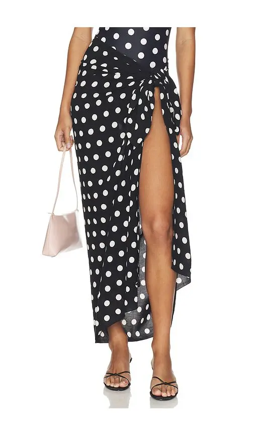 JUILLET Paiges Pareo Skirt - Polka Dot Noir