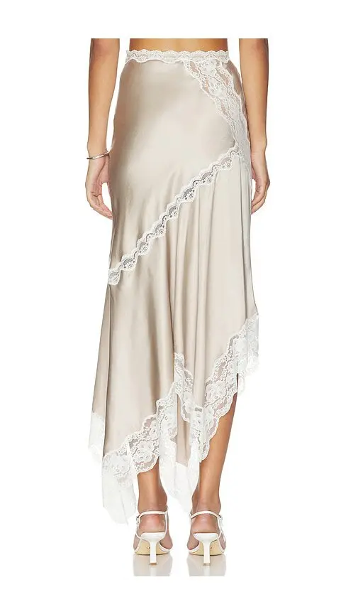 LOVERS AND FRIENDS Midi Skirt With Lace Trim