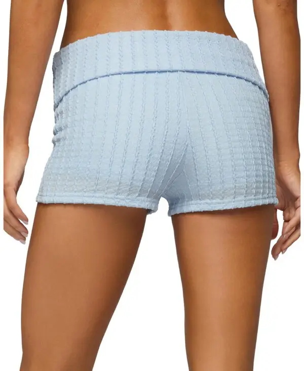 EDIKTED Iyara Textured Knit Foldover Micro Shorts