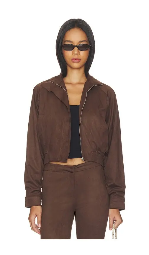 Superdown Faux Suede Zip-up Jacket