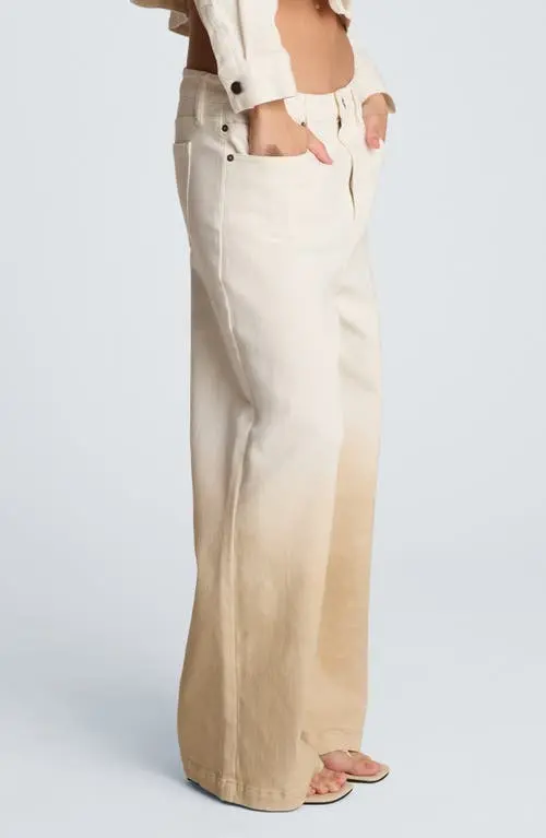 KENNETH COLE Ombré Comfort Stretch High Waist Wide Leg Jeans