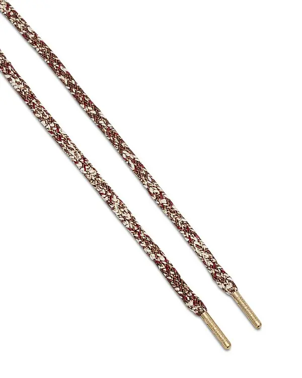 GOLDEN GOOSE Flat Braided Laces With Lurex Thread - Brown/bordeaux/white Gold
