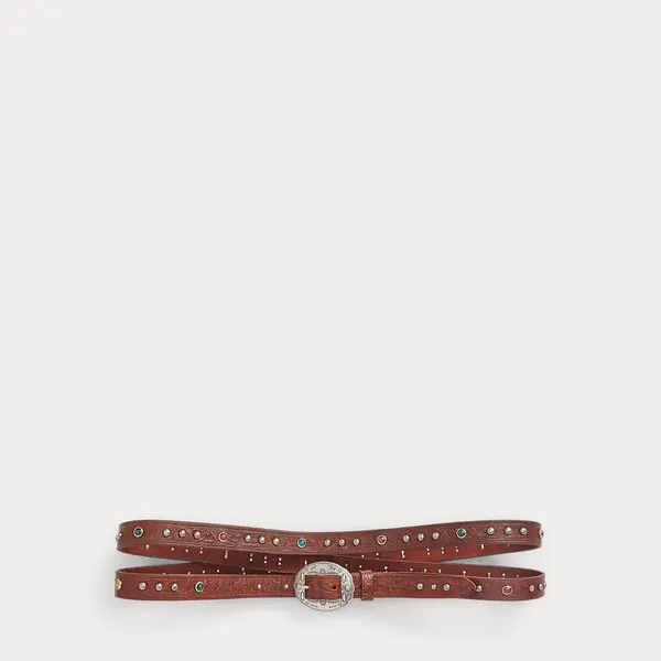 Ralph Lauren Tooled Leather Double-wrap Belt - Brown
