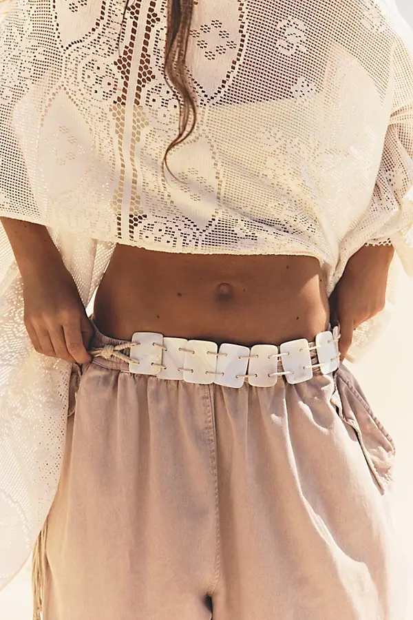 Free People Sun Faded Wrap Belt - Sea Salt