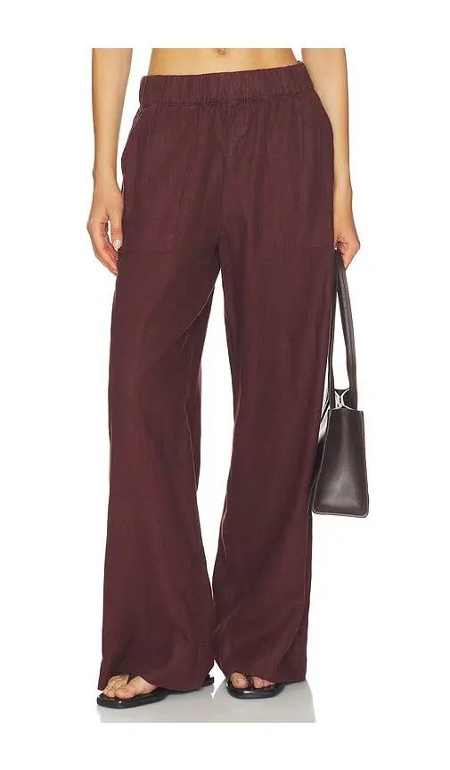 Beyond Yoga Easy Wide Leg Linen Pant - Brown