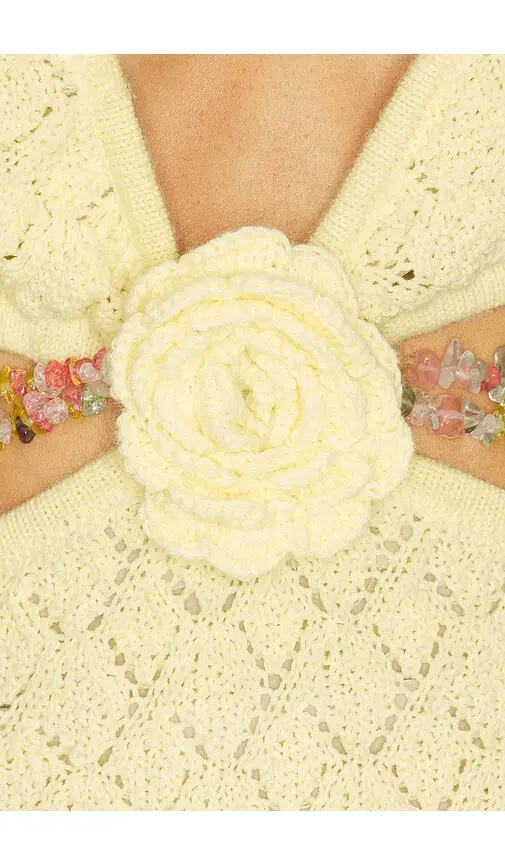CAPITTANA Knit Halterneck Dress With Beaded Belt
