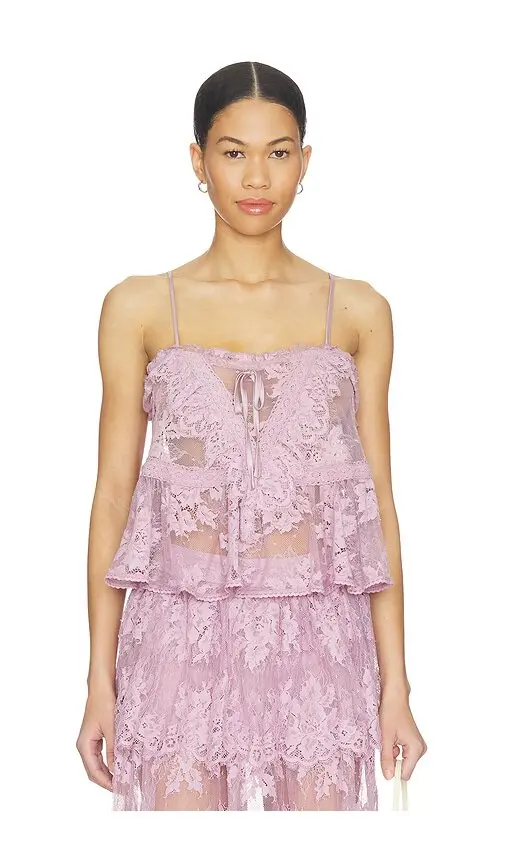 Steve Madden Arietty Lace Top With Front Tie Detail
