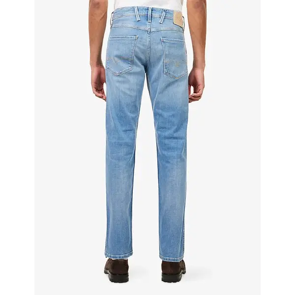 REPLAY Anbass Slim-fit Stretch-denim Jeans - Medium Blue