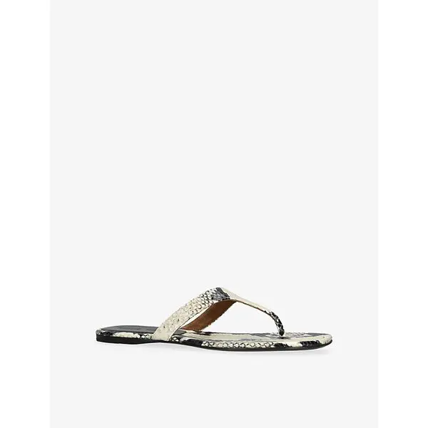 Khaite Archer Thong Leather Flat Sandals - Other