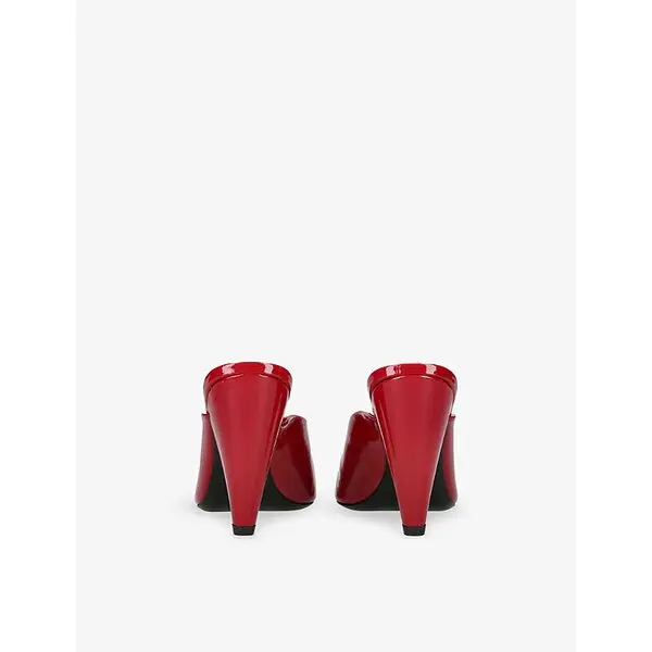 JUDE Patent-leather Heeled Mules - Red