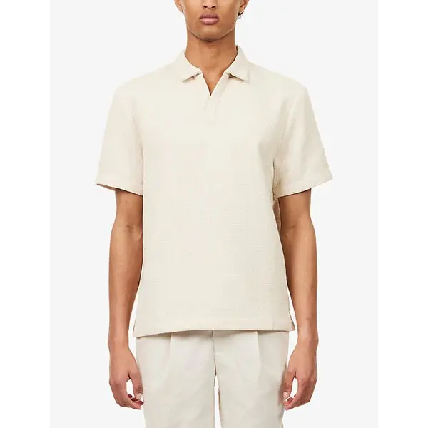 NOBL Alexander Open-neck Knitted Polo Top