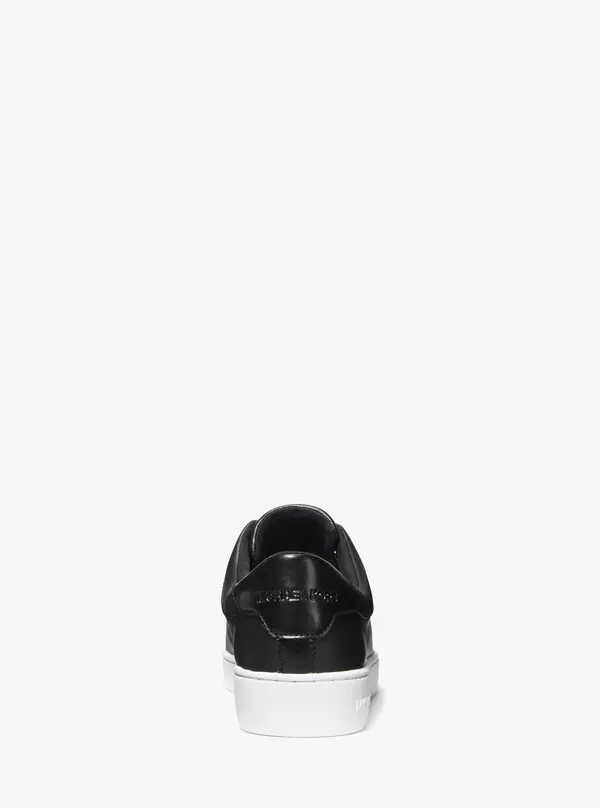 Michael Kors Keaton Leather Zip-up Low Top Sneakers - Black