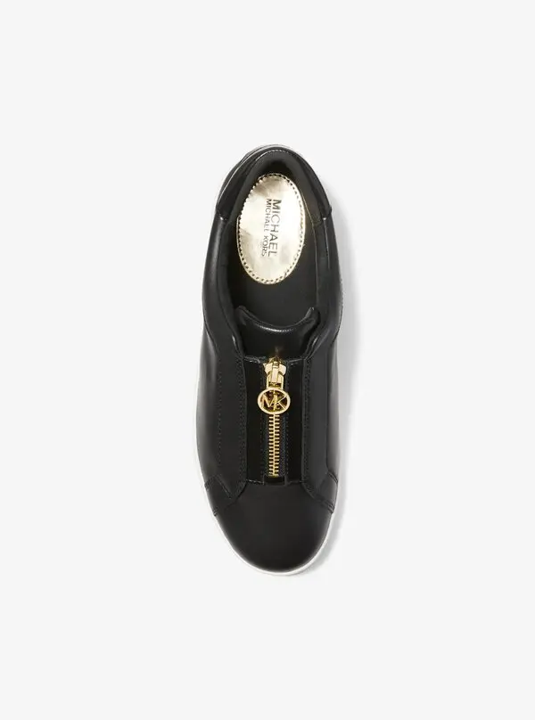 Michael Kors Keaton Leather Zip-up Low Top Sneakers - Black