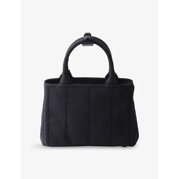 Prada Mini Cotton-canvas Top-handle Bag - Blue