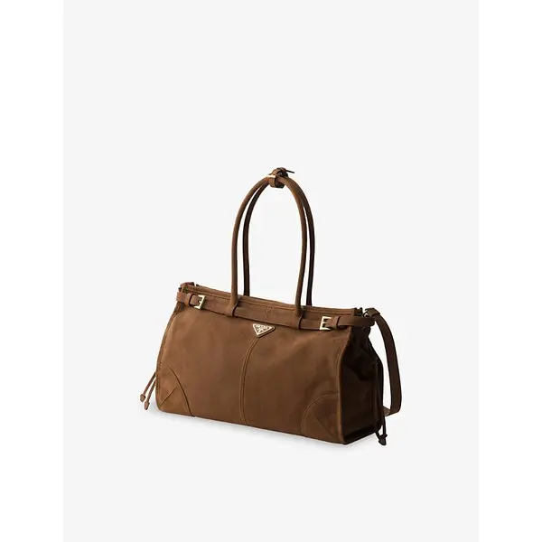 Prada Suede Handbag - Brown