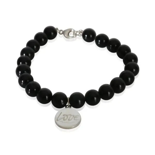 Tiffany & Co. Sterling Silver Onyx Bead Charm Bracelet - Sterling_silver