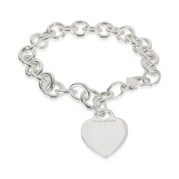 Tiffany & Co. Sterling Silver Heart Tag Chain Bracelet - Sterling_silver