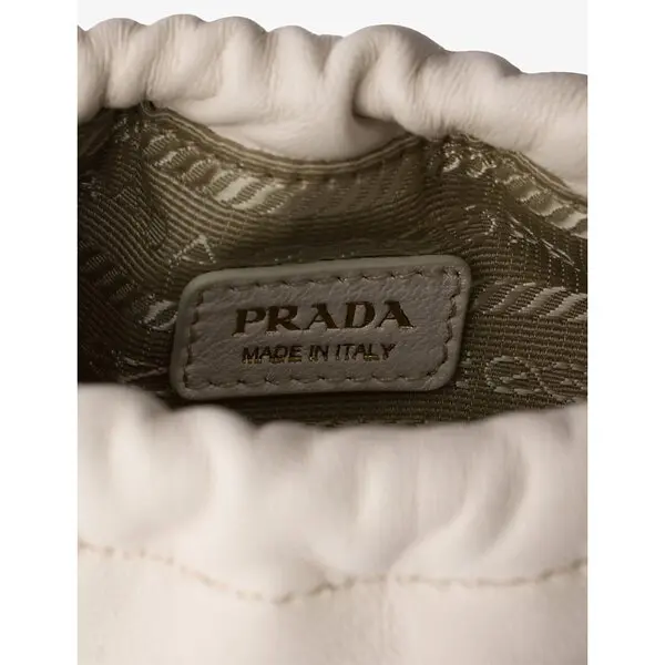 Prada Logo-plaque Leather Pouch - Neutral