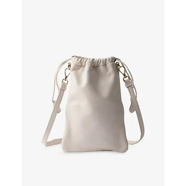 Prada Logo-plaque Leather Pouch - Neutral
