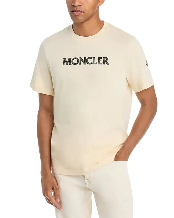 Moncler Logo Print Cotton T-shirt - Ivory