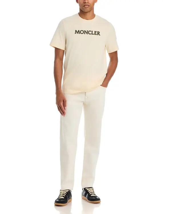 Moncler Logo Print Cotton T-shirt - Ivory