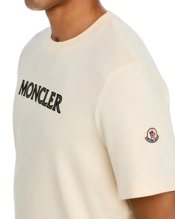 Moncler Logo Print Cotton T-shirt - Ivory