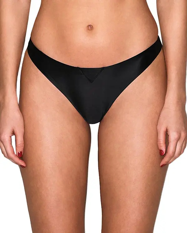 FLEUR DU MAL Le Stretch Gloss Thong - Black