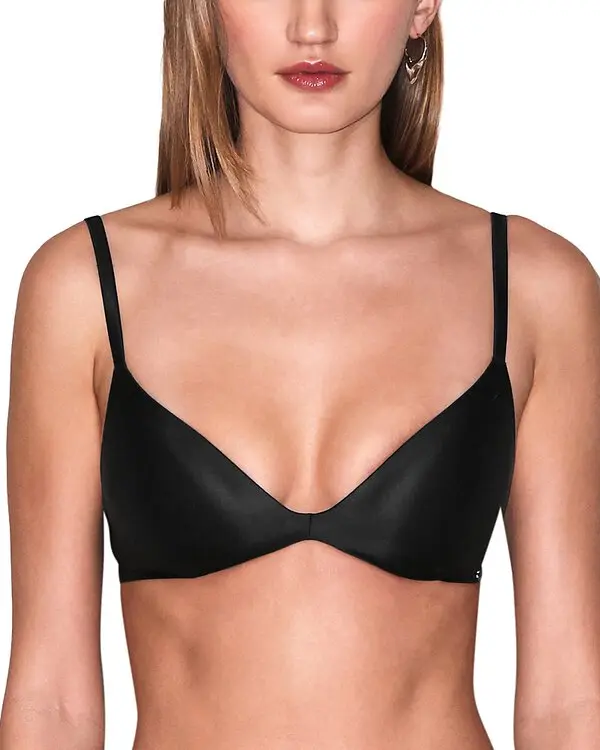 FLEUR DU MAL Le Stretch Gloss Wireless Bra - Black