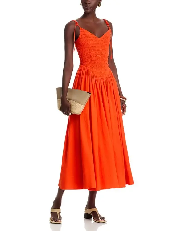 TOCCIN Amaya Smocked Midi Dress