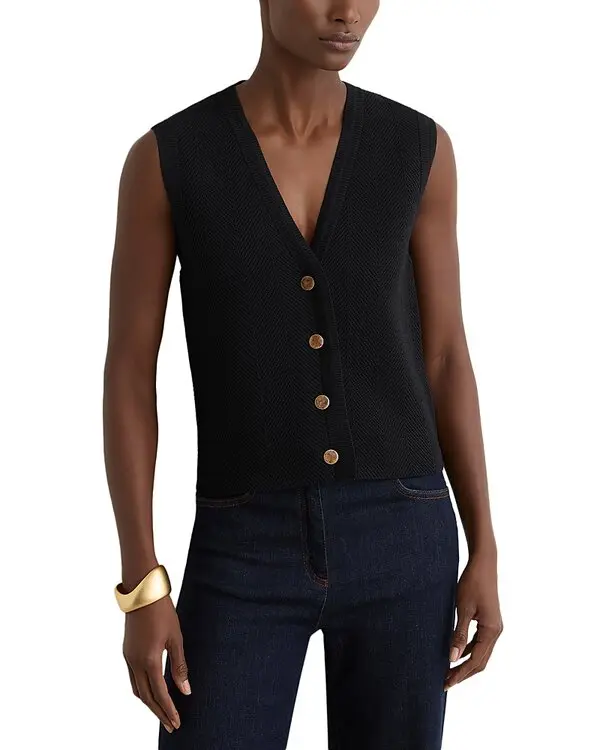 REISS Ria Waistcoat - Navy