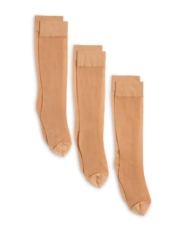 Wolford Satin Touch Knee High Tights Pack Of 3 - Gobi