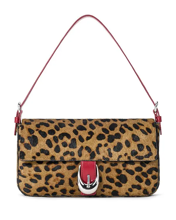 Staud Harlow Calf Hair Shoulder Bag - Cheetah