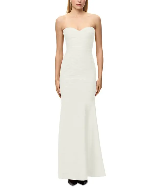 Herve Leger The Sara Strapless Gown - Alabaster
