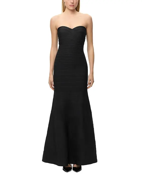 Herve Leger The Sara Strapless Gown - Black
