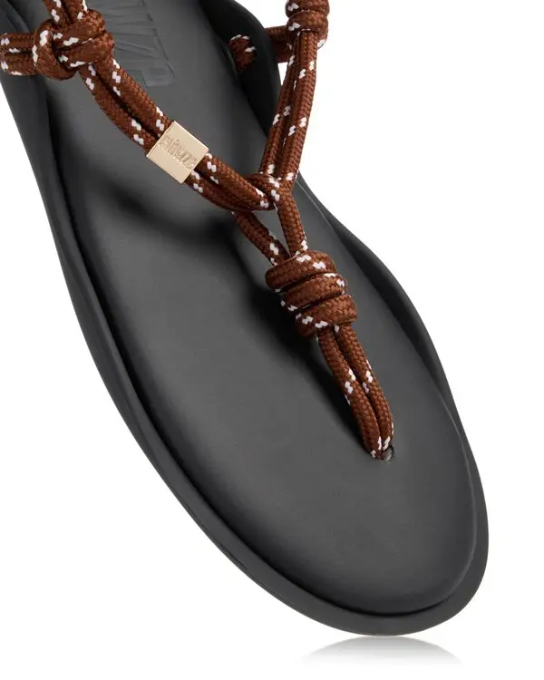 Flowze Ankle Tie Rope Sandals - Brown