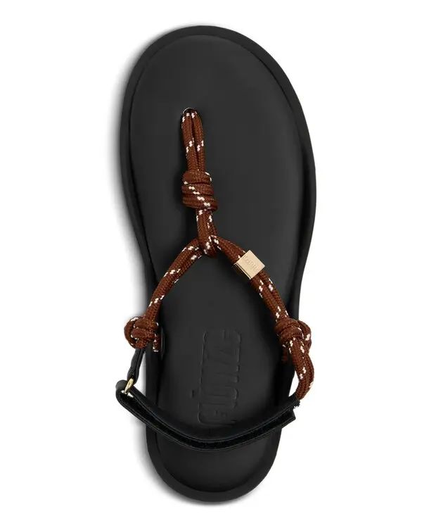 Flowze Ankle Tie Rope Sandals - Brown
