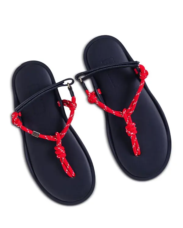 Flowze Slingback Sandals With Knotted Rope Straps - Red