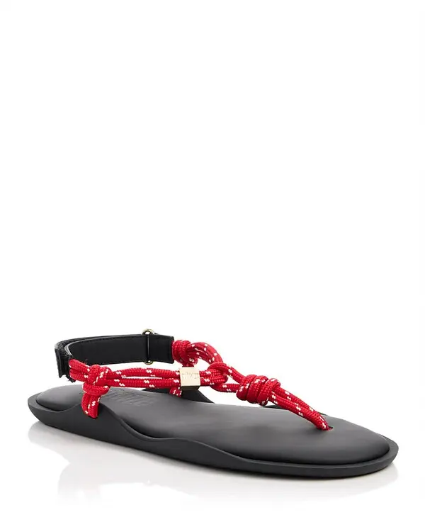 Flowze Slingback Sandals With Knotted Rope Straps - Red
