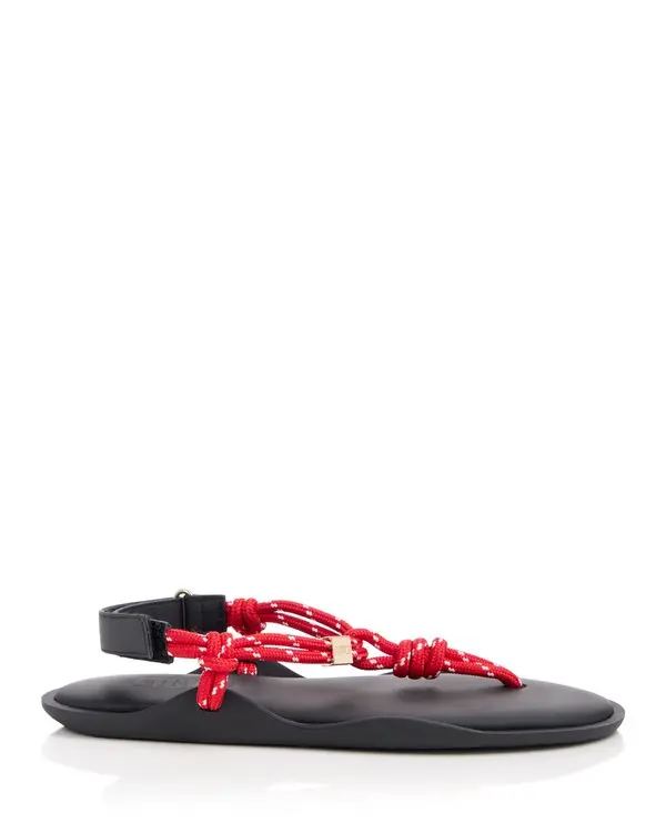 Flowze Slingback Sandals With Knotted Rope Straps - Red