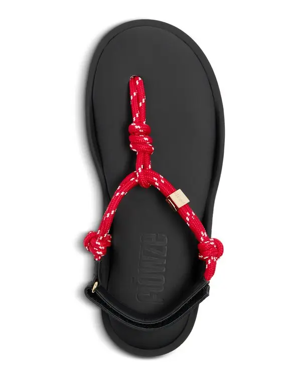 Flowze Slingback Sandals With Knotted Rope Straps - Red