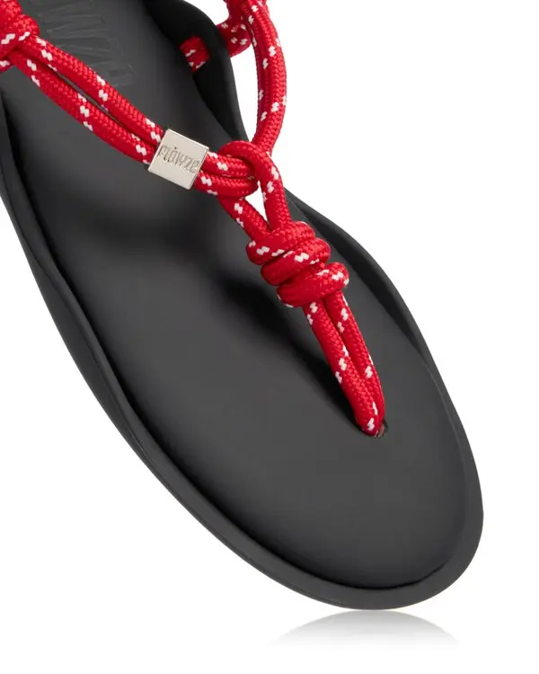 Flowze Slingback Sandals With Knotted Rope Straps - Red