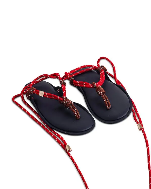 Flowze Flo Twin Ankle Tie Sandals - Red/brown