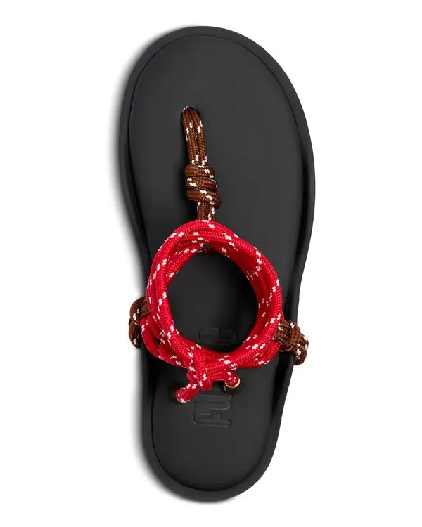 Flowze Twin Ankle Tie Sandals - Red/brown