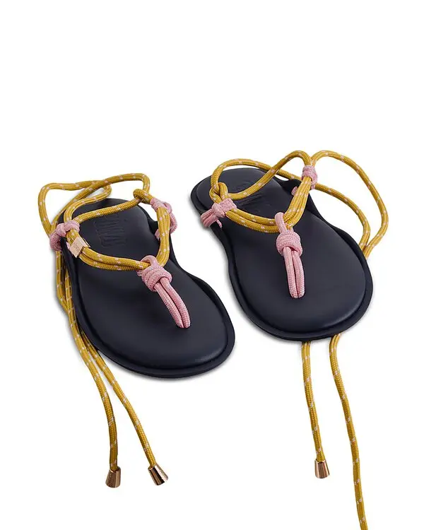 Flowze Flo Twin Ankle Tie Sandals - Butter/pink